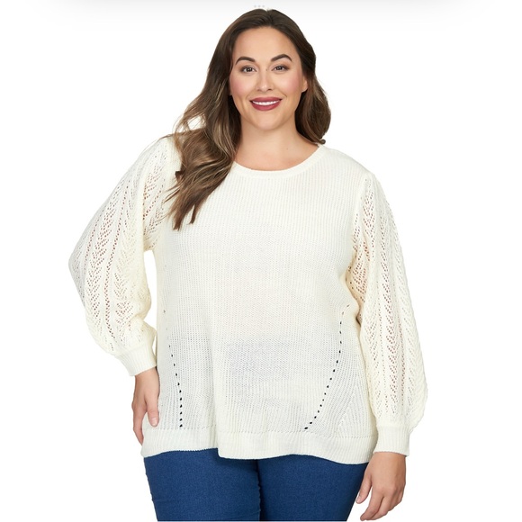 Ruby Rd. | Sweaters | Ruby Rd Womens Ivory Knit Sweater | Poshmark